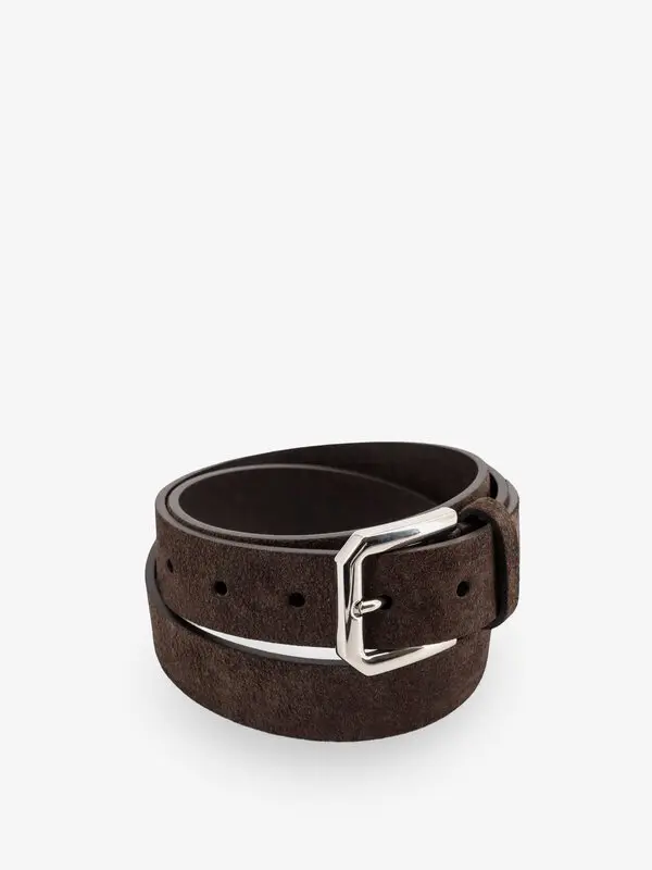 Brunello Cucinelli Suede Belt With Metal Buckle And Tip - Multicolor