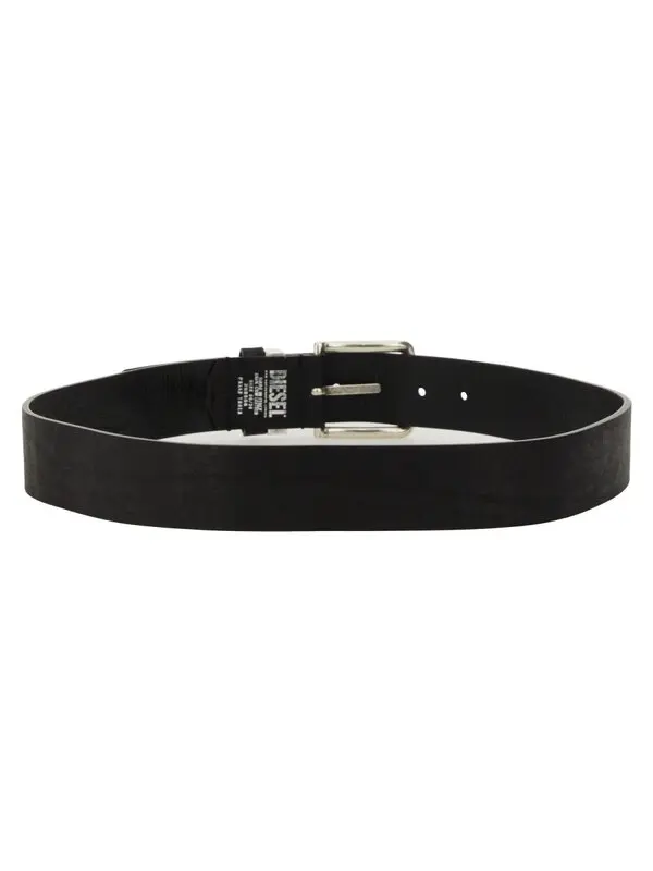 DIESEL® B-visible Leather Belt - Black