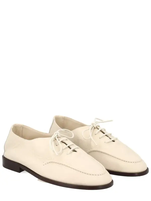 Hereu Lambskin Moccasin Shoes - Cream