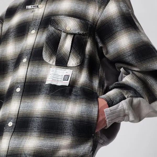 Mihara Yasuhiro Reversible Shirt Jacket In /white French Terry