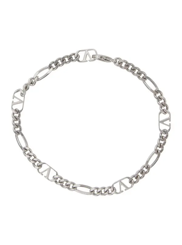 Valentino Garavani Metallic Chain-link Bracelet With Vlogo Charms In Brass - Multicolor
