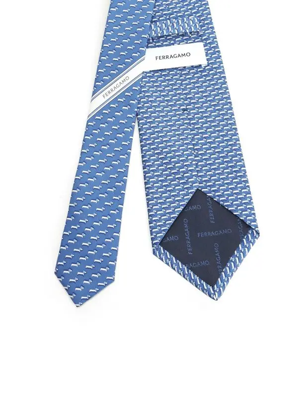 FERRAGAMO Silk Micro Pattern Neck Tie