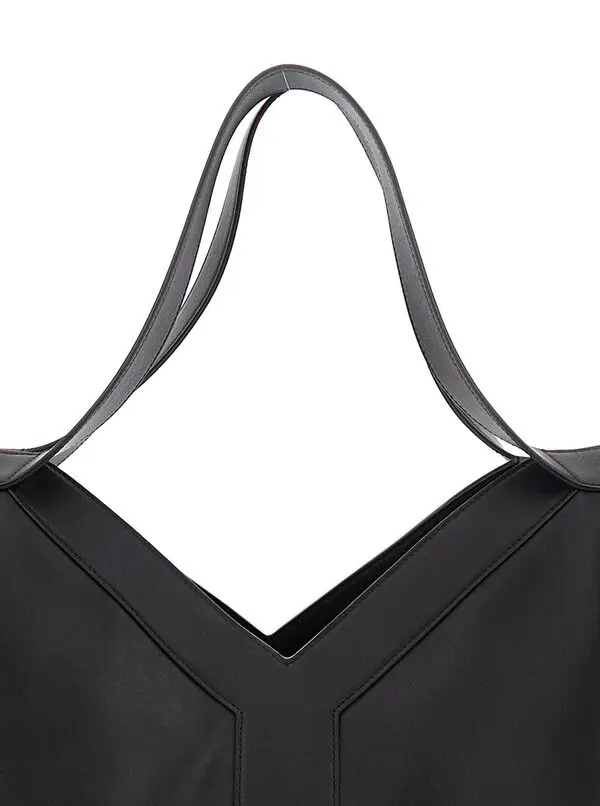 Saint Laurent Tote Bag With Two Top Handles And Hook Closure In Leather - Black