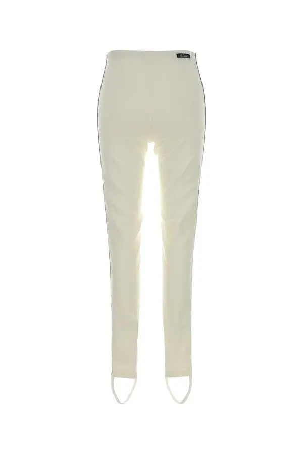 Prada Ivory Polyester Leggings With Stirrups - White