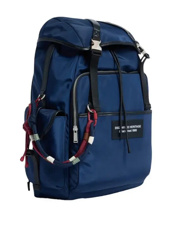 Dsquared2 Nylon Backpack With Drawstring And Buckle Closure