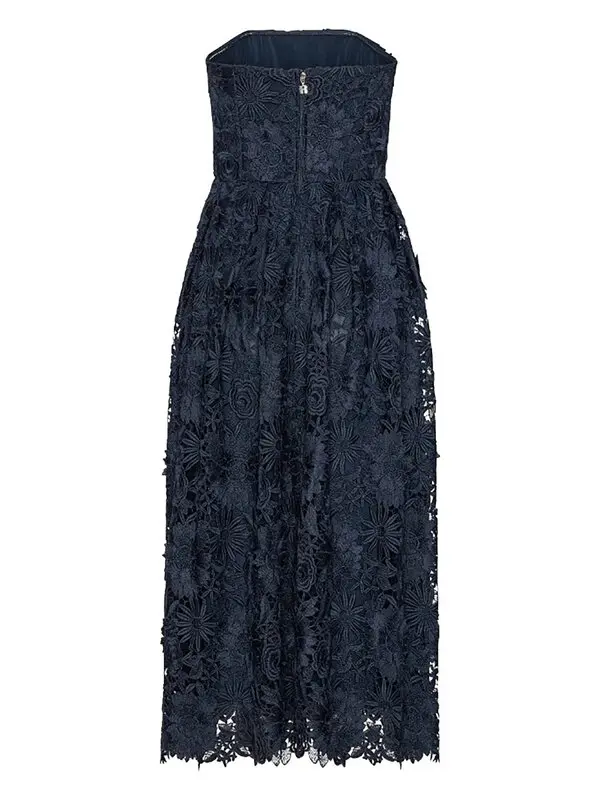 ROTATE BY BIRGER CHRISTENSEN Dress With Floral Embellishments And Semi-transparent Design - Blue