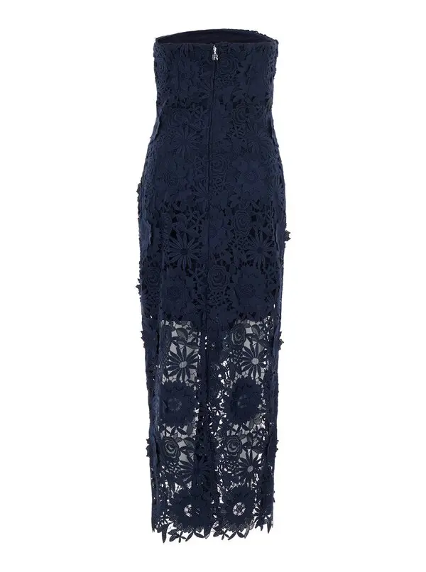 ROTATE BY BIRGER CHRISTENSEN Floral Lace Strapless Dress