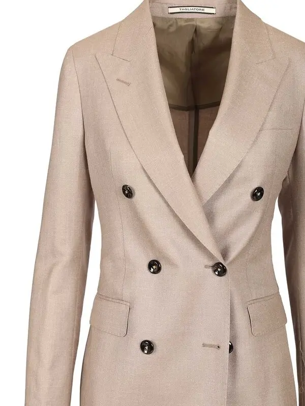 Tagliatore Double-breasted Peak Lapel Blazer - Gray