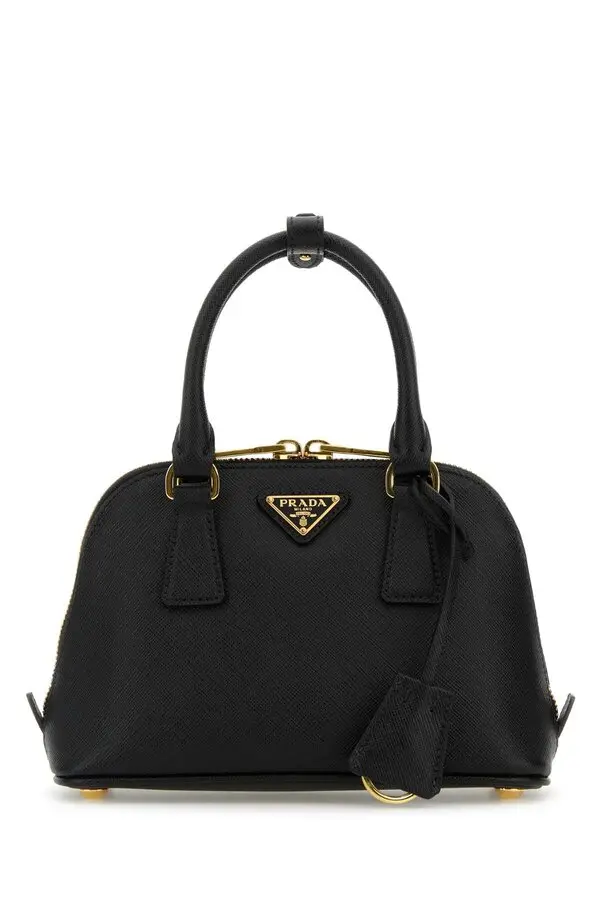 Prada Vitello Leather Handbag - Black