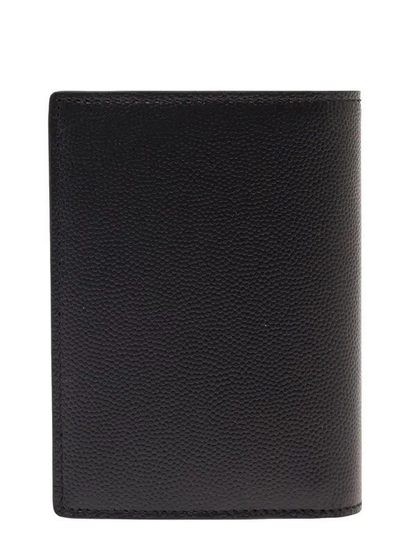 Saint Laurent Cardholder 'grain De Poudre' With Logo Embossed In Leather For - Black