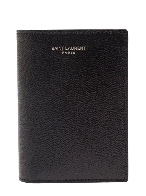 Saint Laurent Cardholder 'grain De Poudre' With Logo Embossed In Leather For - Multicolor