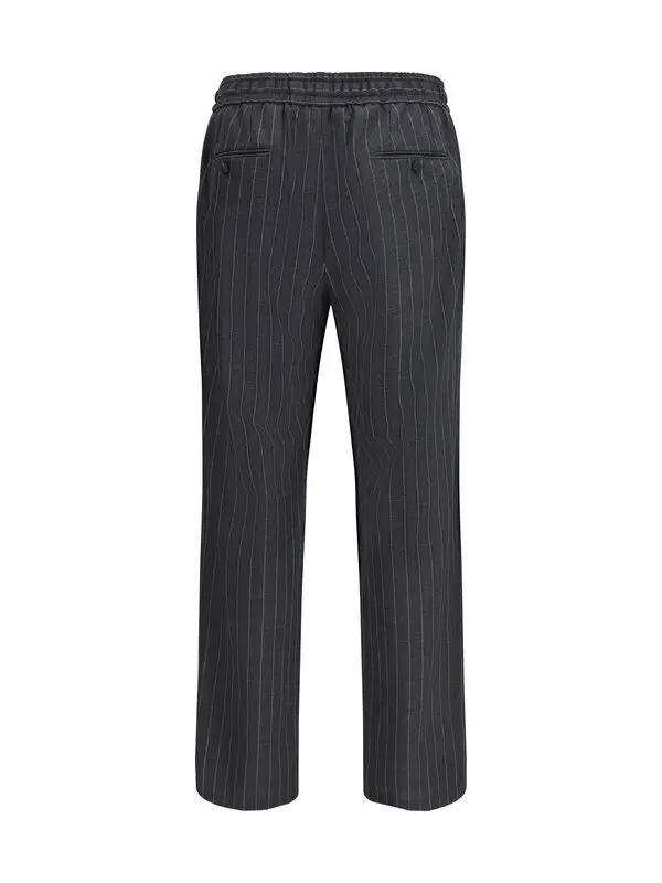 Dolce & Gabbana Wool Pinstriped Trousers - Gray