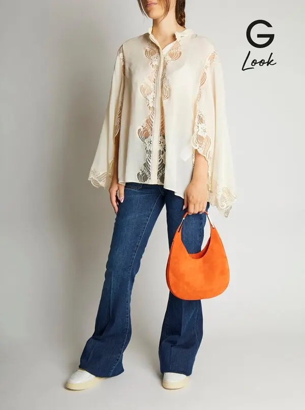 Savette Florence Small Shoulder Bag In Suede - Multicolor