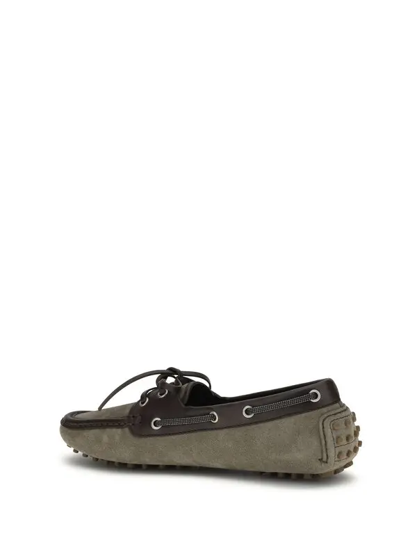 Brunello Cucinelli Lace-up Suede Loafers