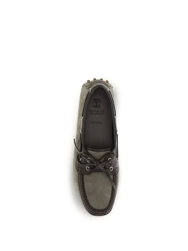 Brunello Cucinelli Lace-up Suede Loafers