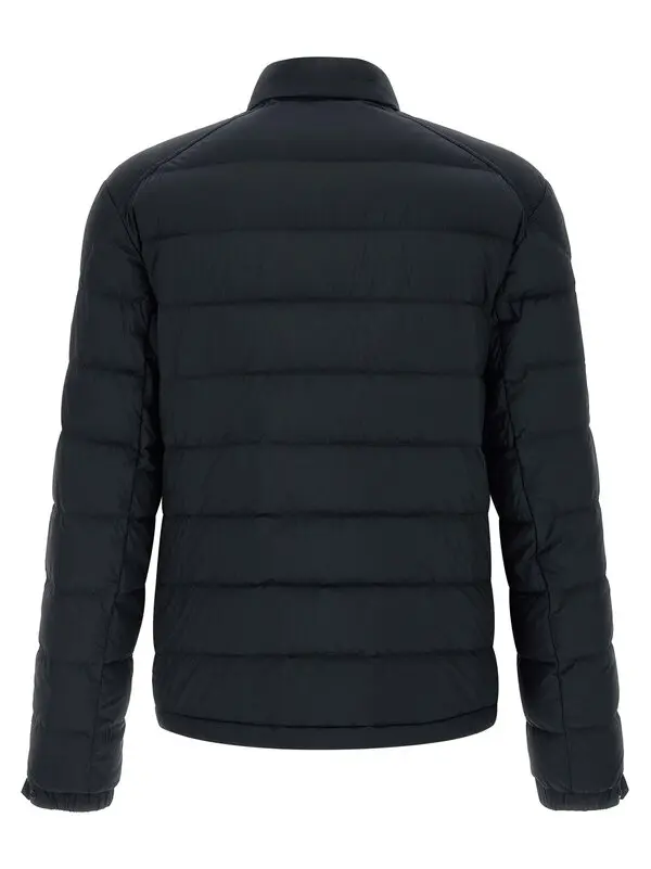 Moncler Selves' Down Jacket With Stand Collar And Logo Patch