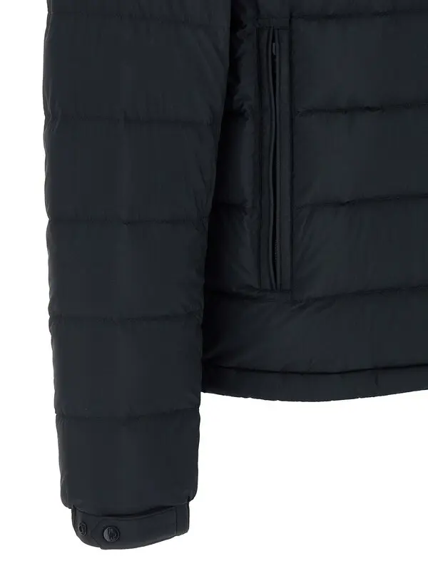 Moncler Selves' Down Jacket With Stand Collar And Logo Patch
