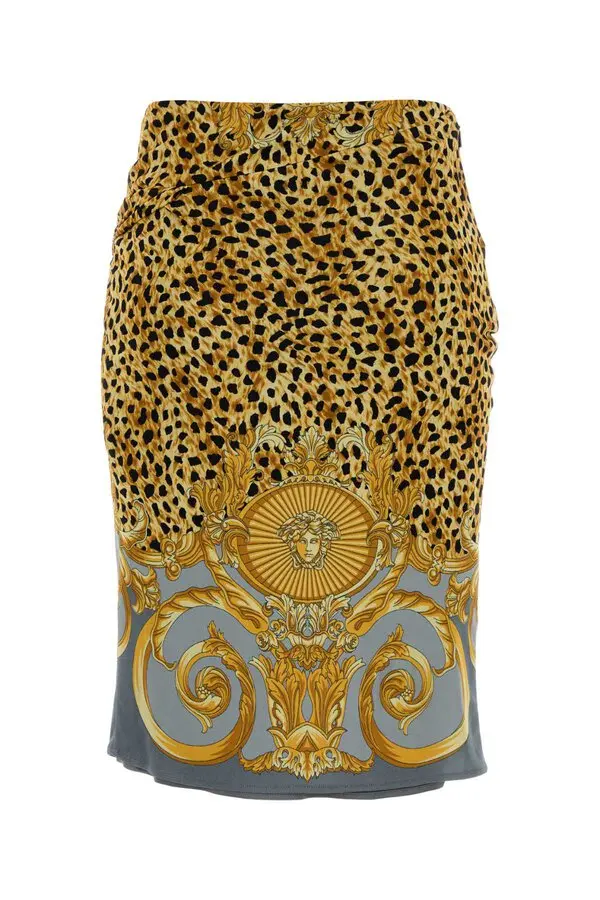 Versace Printed Jersey Skirt