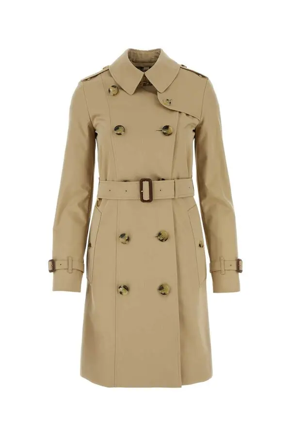 Burberry Beige Gabardine Heritage Chelsea Trench Coat - Brown