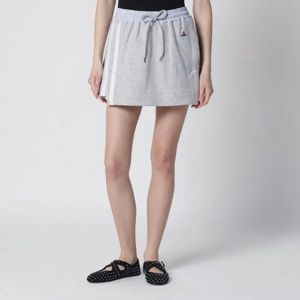 VIVIENNE WESTWOOD Grey Mini Skirt With Orb Logo - Gray