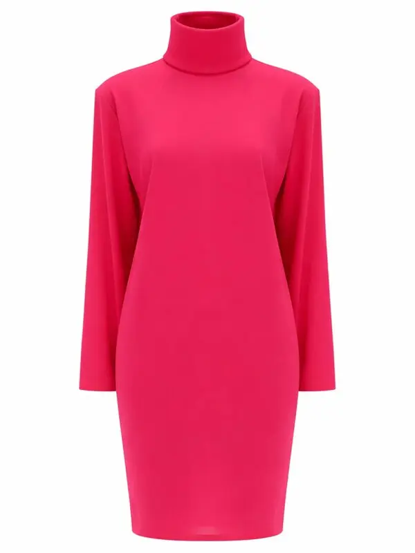 Saint Laurent Long Sleeve Turtleneck Dress - Pink