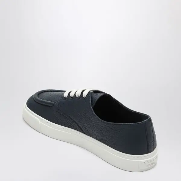 Prada Hammered Leather Lace-up Sneakers