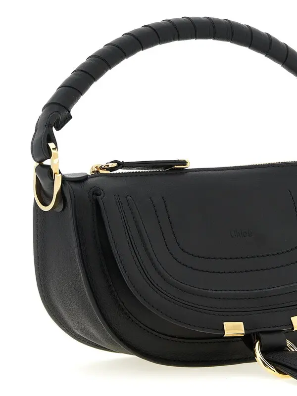 Chloé Marcie' Mini Shoulder Bag In Smooth Calf Leather - Black