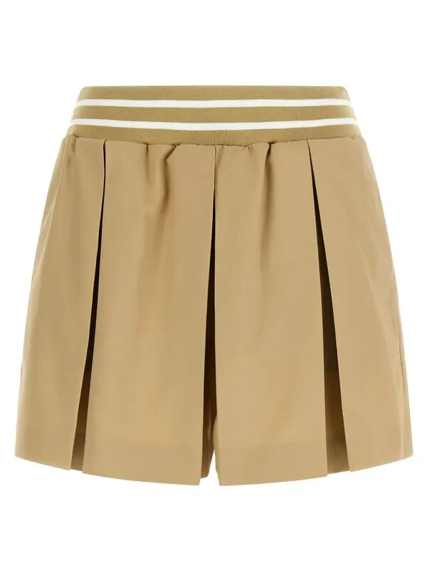 Moschino Pleated Wide Leg Shorts - Cream