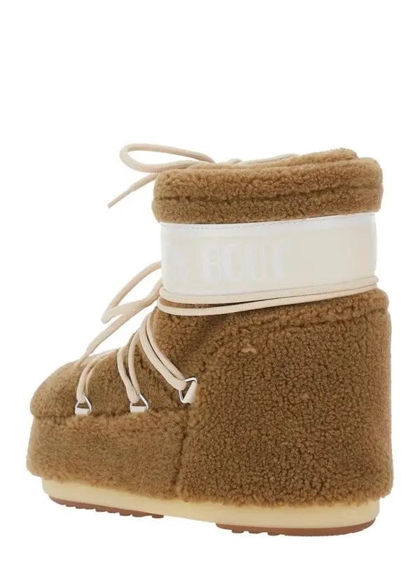 Moon Boot Icon Fleece Snow Ankle Boots - Cream