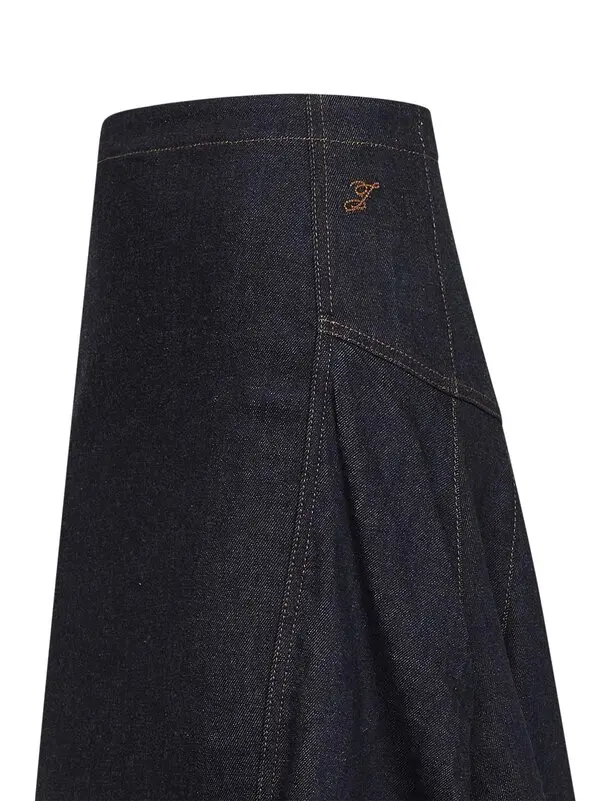 Jacquemus Denim Midi Skirt - Multicolor