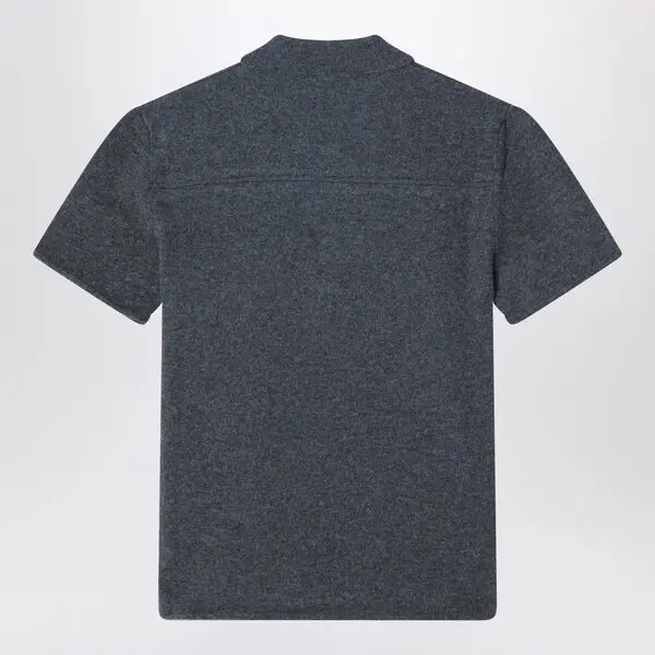 Miu Miu Slate Grey Cashmere Polo Shirt - Gray