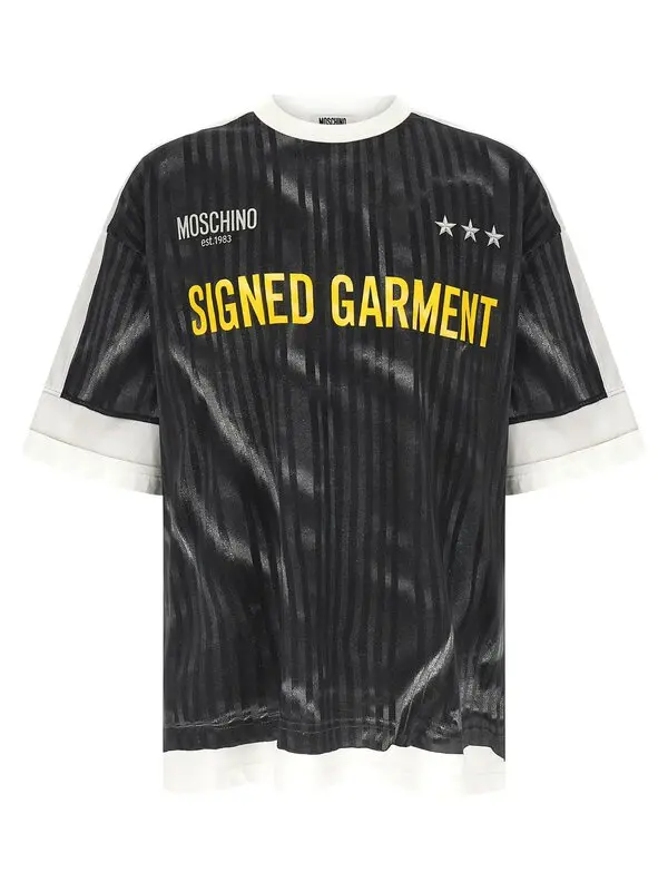 Moschino Trompe-l'œil Effect Football T-shirt