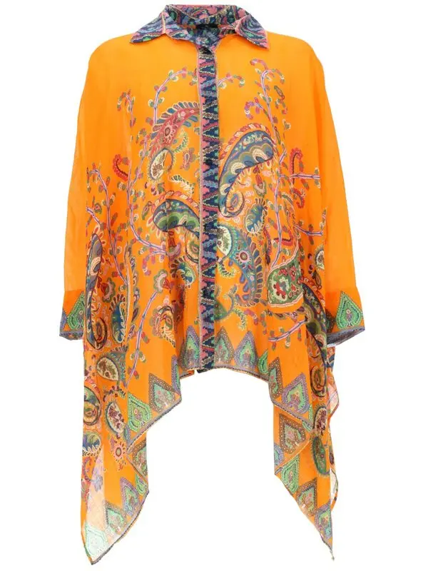 Etro Blusa Da Spiaggia With Print