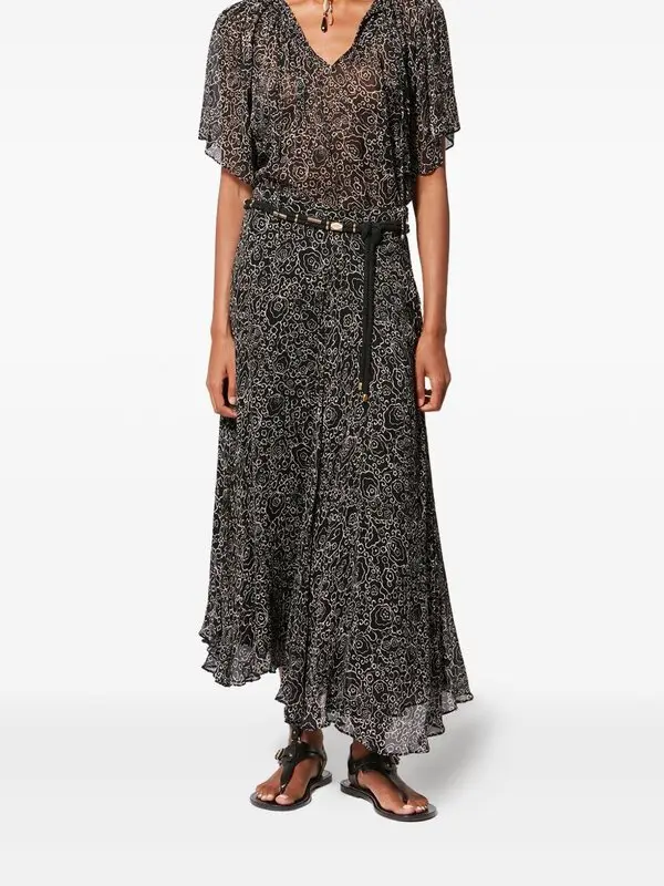 Isabel Marant Étoile Printed Muslin Skirt - Black