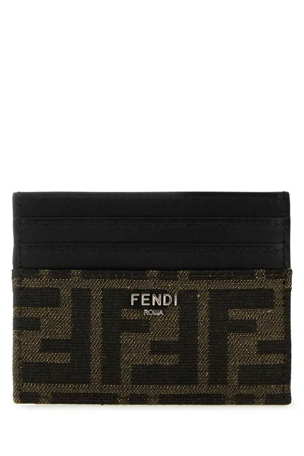 Fendi Embroidered Jacquard Card Holder - Multicolor