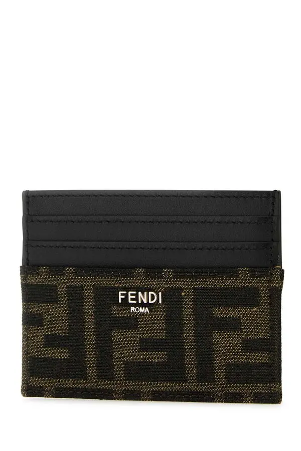 Fendi Embroidered Jacquard Card Holder - Multicolor