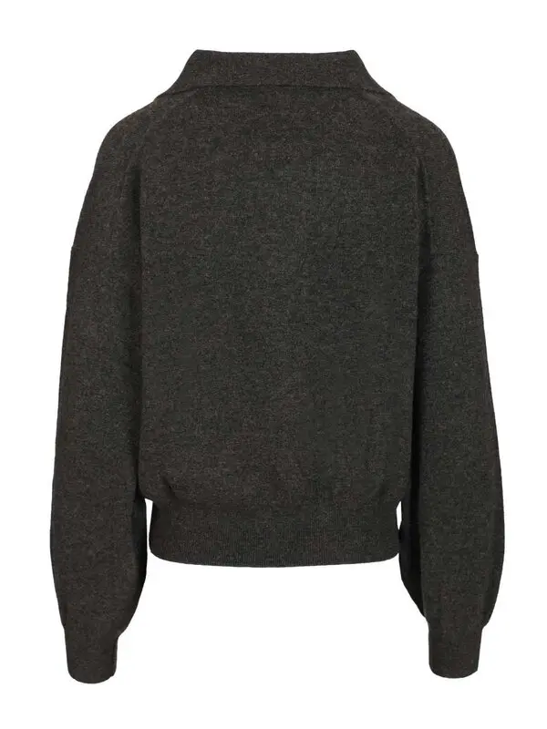 LISA YANG Katriel Cashmere Polo Sweater - Gray