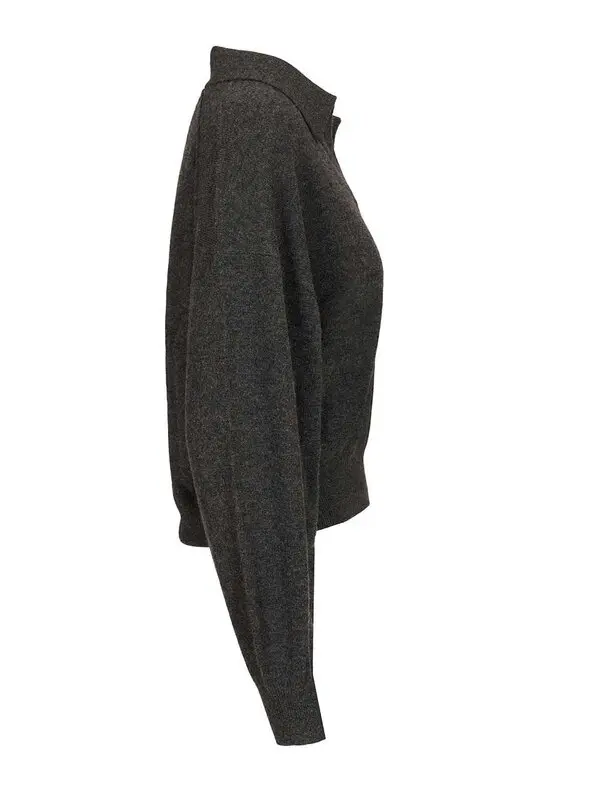 LISA YANG Katriel Cashmere Polo Sweater - Gray