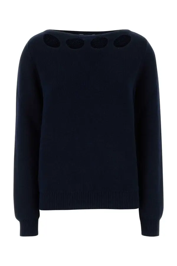 Prada Navy Cotton Sweater - Blue