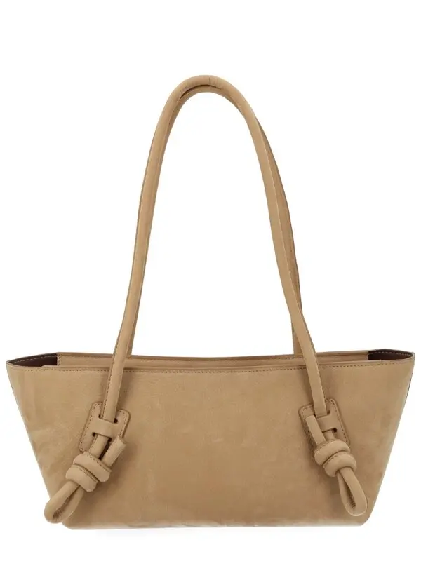 Hereu Fleca Leather Shoulder Bag With Knotted Detail - Cream
