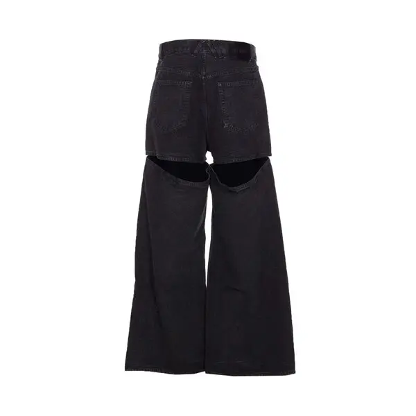 Attico Wide Leg Cut-out Jeans