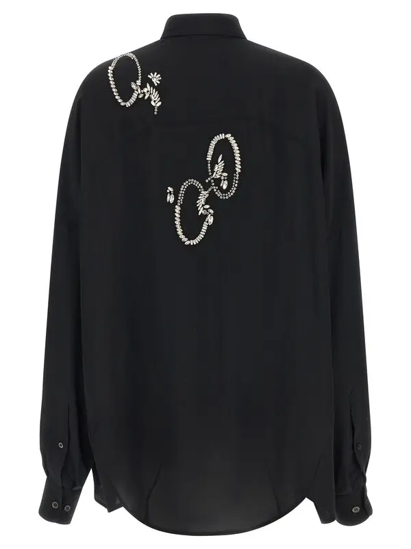 Dries Van Noten Oversized Striped Cupro Shirt