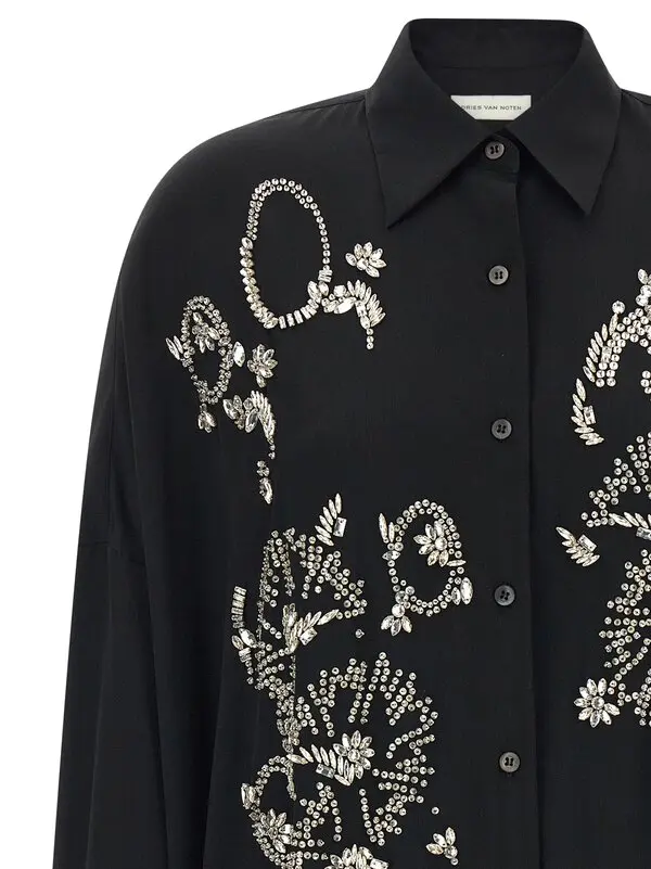 Dries Van Noten Oversized Striped Cupro Shirt