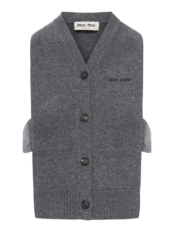 Miu Miu Cashmere Cardigan Vest - Multicolor