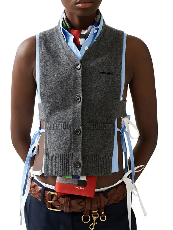 Miu Miu Cashmere Cardigan Vest - Multicolor