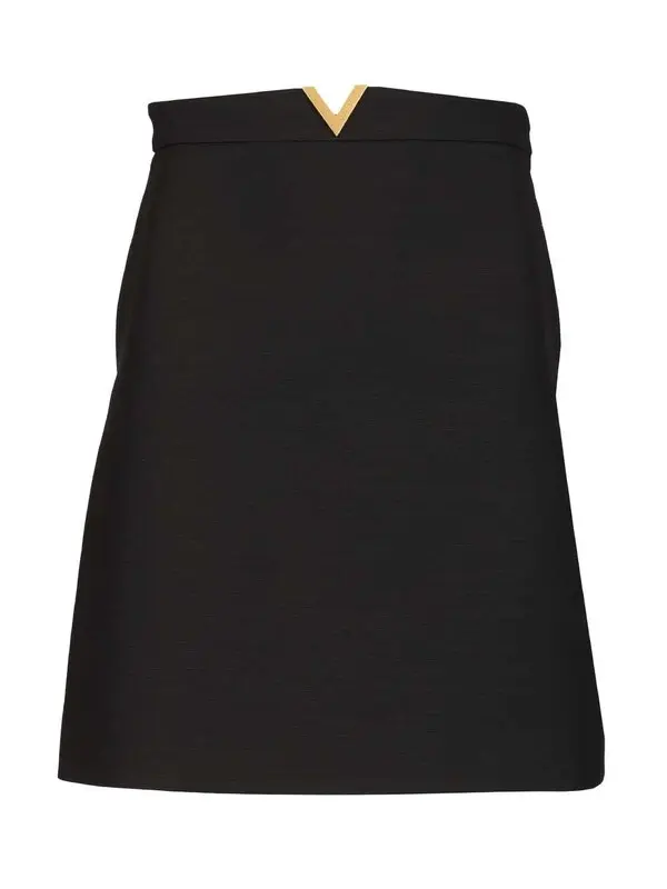 Valentino Garavani Wool And Silk Blend Crepe Miniskirt