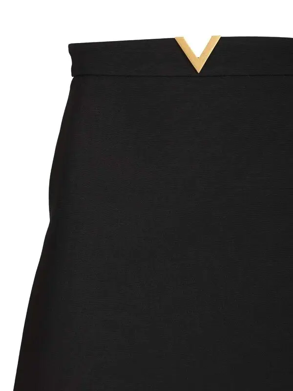 Valentino Garavani Wool And Silk Blend Crepe Miniskirt