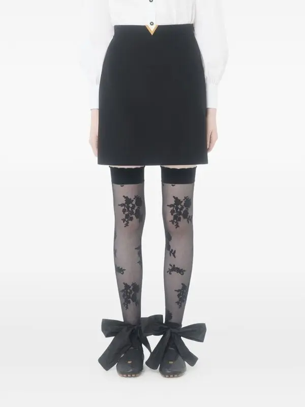 Valentino Garavani Wool And Silk Blend Crepe Miniskirt