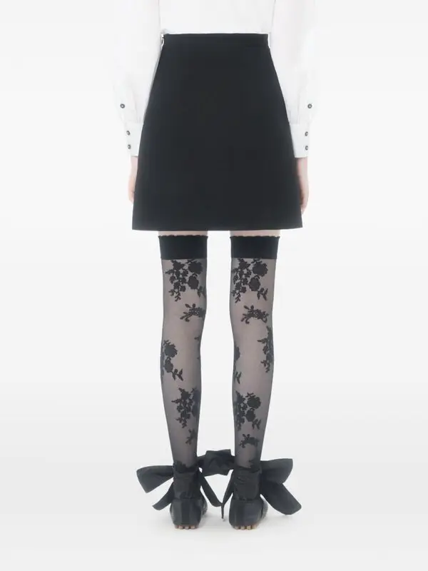 Valentino Garavani Wool And Silk Blend Crepe Miniskirt