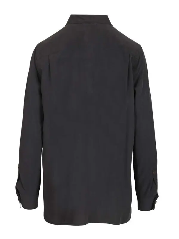 Max Mara Siamese Shirt In Washed Silk - Blue
